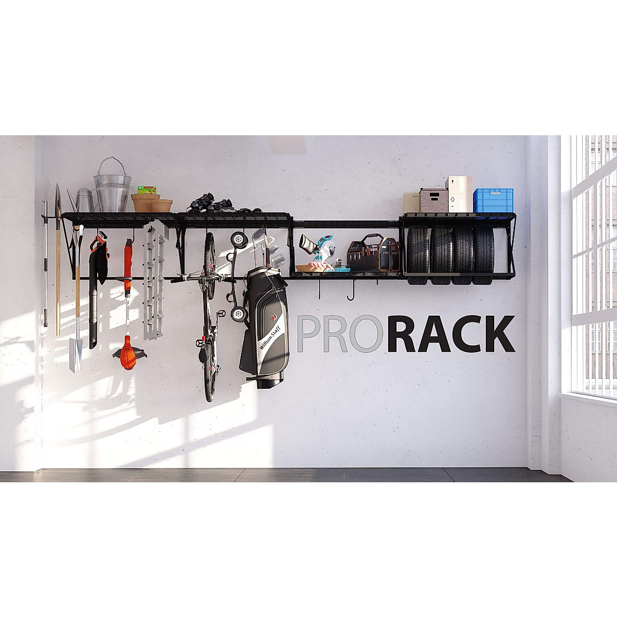 Proslat 63024 ProRack Double Side Hook Accessory Pack (4 Pack), Black, 6"