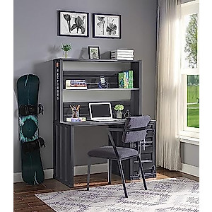 ACME Cargo Desk & Hutch - - Gunmetal