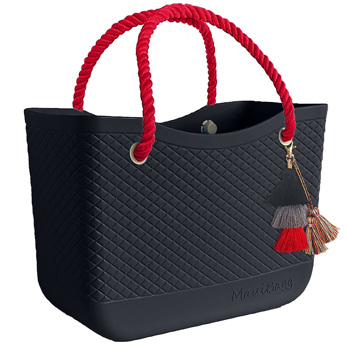 BuildABagg MauiBagg: Customize Your Large, EVA, Multipurpose Tote. Create Your Own Style. Washable, Open Tote Bag for the Beach, Boat, Pool & Sports. Tip-Proof & Fade Resistant (Black)