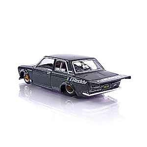 Truescale Miniatures Datsun 510 Pro Street Gun Metal Gray (Designed by Jun Imai) Kaido House Special 1/64 Diecast Model Car by True Scale KHMG017