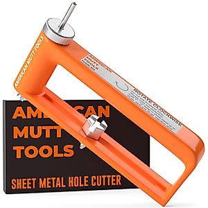 AMERICAN MUTT TOOLS Adjustable Sheet Metal Hole Cutter – Cut 2 – 12" Circle Holes in 24ga Steel and 26ga Stainless Steel | Adjustable Hole Cutter for Metal, Duct Hole Cutter, HVAC Ductwork Hole Cutter