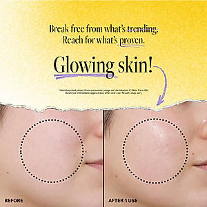 Derma E Vitamin C Glow Face Oil, Facial Oil Nourishes, Brightens and Illuminates for a Radiant Glow, Moisturizing Face Oil with Turmeric, Seabuckthorn and Red Raspberry, 1 Fl Oz