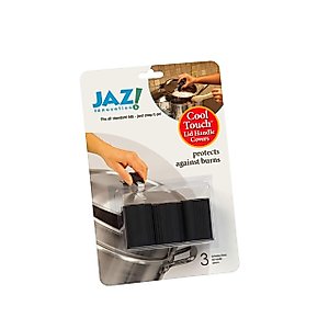 JAZ Innovations Touch Covers (Set of 3) -Fits on Any Pot Handle or Lid and Remains Cool, size:a, Black