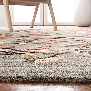 MARTHA STEWART x SAFAVIEH 9' x 12' Francesca Black MSR3611B Handmade Autumn Woods Wool & Viscose Area Rug