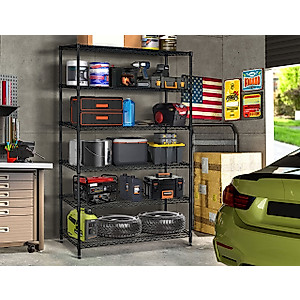 Garage Storage Shelves, 6000 Lbs Capacity NSF Certified Heavy Duty Garage Shelving with Wheels, 6 Tier Adjustable Metal Shelving for Garage Basement, Storage Rack Utility Shelf 48"Lx 18"Wx 78"H