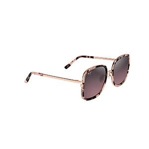 Maui Jim Men's and Women's Pua Polarized Fashion Sunglasses, Pink Tortoise w/Rose Gold/Maui Rose®, Medium