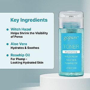 goPure Hydrating Facial Toner - Plump and Nourish The Look of Skin, 4 fl. oz.