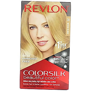 Revlon Colorsilk Beautiful Haircolor, Ammonia-free, Permanent Haircolor (Pack of 4) (#74 Medium Blonde)