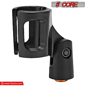 5 Core Mic Clips for Stands 2 Pieces Microphone Clip Holder Universal Adjustable with 5/8" Male to 3/8" Female Screw Adapter Suitable for Handheld Microphones, 2-Pack MC-01 2 PCS