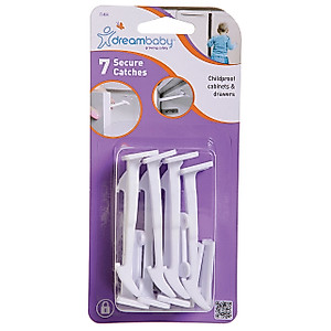 Dreambaby Secure Catches for Drawers and Cabinets - Baby Safety Locks - Model L1404A