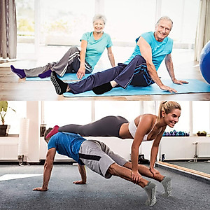 Tphon Non Slip Anti Skid Socks with Grips for Yoga Pilates Barre Fitness, Hospital Home Sticky Slipper Socks for Women Men (3 Pairs)