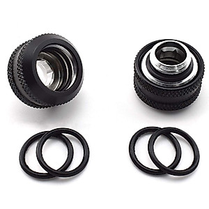 SDTC Tech 4-Pack G1/4" to 10mm x 14mm (IDxOD) Rigid Tubing Compression Fitting for PC Water Cooling System Metal & PETG Tube