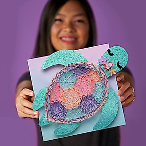 Craft-tastic — String Art Sea Turtle for 2 Fun Craft Projects — Sea Turtle and Hibiscus Flower — Ages 10+