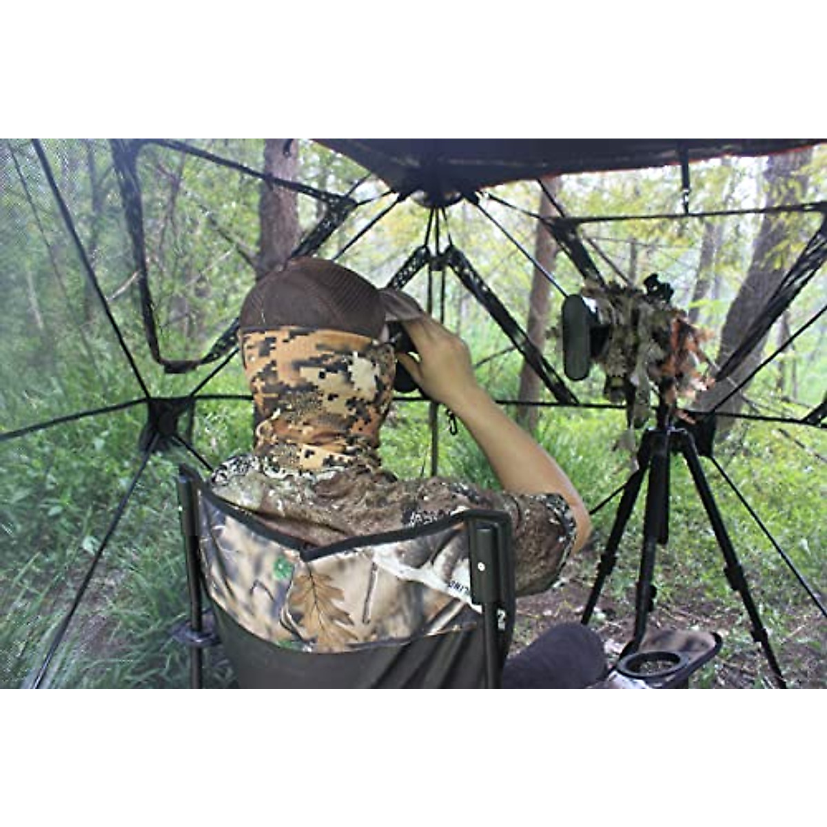 AUSCAMOTEK One Way See Through Camouflage Mesh Camo Netting Material for Hunting Ground Blind 5X13FT