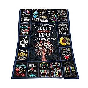 Teacher Gifts Blankets, Teacher Gifts for Women Men, Best Teacher Appreciation Gifts, Teacher Retirement Gifts, Teachers Day Back to School Blanket 60"X 50"