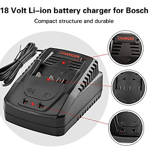 Quick BC660 BC1880 Charger for Bosch Tools 14.4V-18V Lithium Battery BAT619G, BAT619, BAT609G, BAT609, BAT618, BAT618G, BAT610G BAT614 etc.