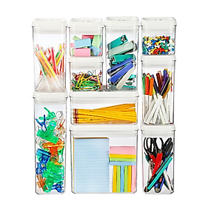 Felli Flip Tite Airtight Food Storage Container with Lid 4” Regular-L Lock Top Stackable Acrylic Kitchen Canister Jar for Pantry Cupboard Organizer Nuts Snack Cracker Pet Treats for Cat Dog (1.3 qt)