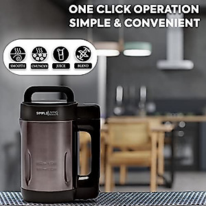 7-in-1 Soup Maker 1.6L | Soy, Almond, Nut, Vegan Milk Maker Machine | Purées, Shakes, Smoothies, Baby Foods, Cocktails (Stainless Steel)