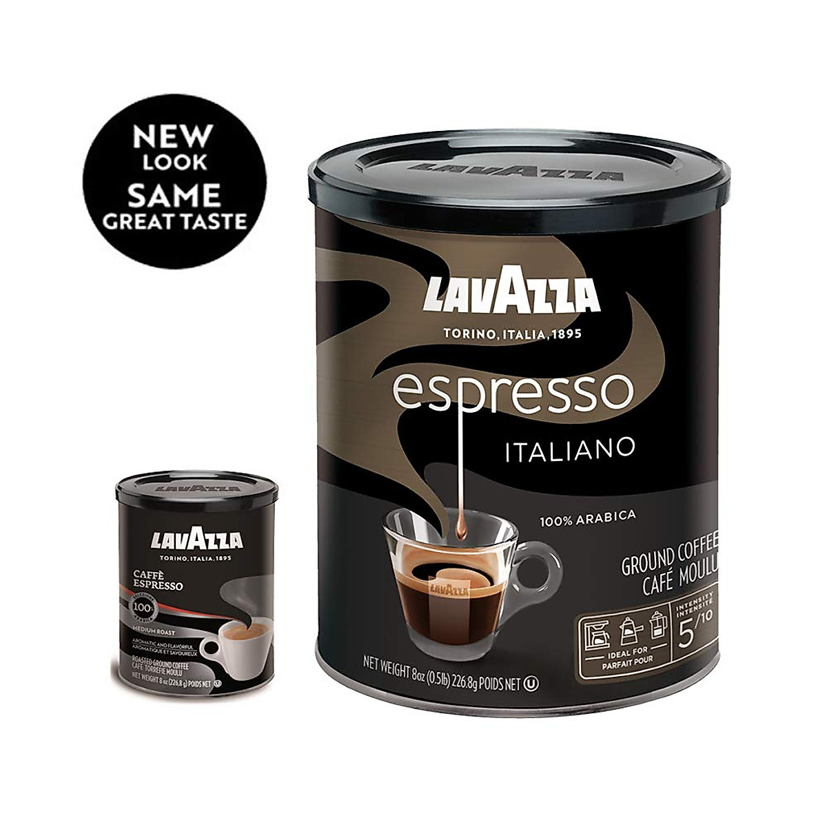 Lavazza Espresso Italiano Ground Coffee Blend, Medium Roast (2 Packs of 6 + 4 Cans)
