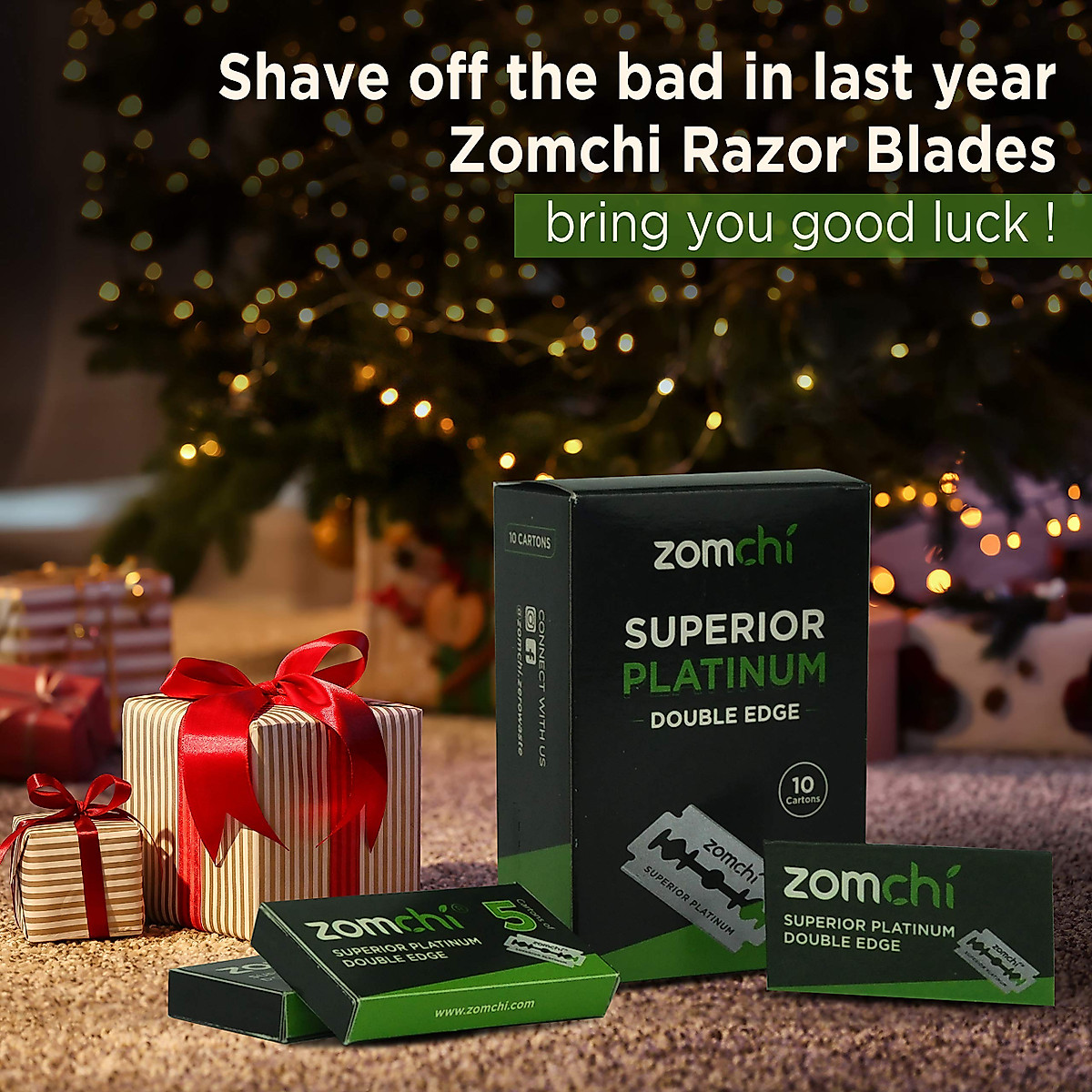 Rainbow Reusable Razor with 50 Counts Safety Razor Blades for Shaving