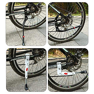 LERTREE Bicycle Kickstand Aluminum Alloy Kickstand Adjustable Bike Side Stand Cycling Accessories (White)