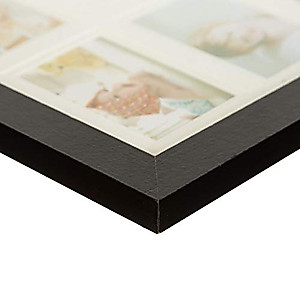 WOOD SIDE ORBIS School Years Picture Days Collage Frame with Double White Mat, Displays One 5x7 Photo and Twelve 2.5x3.5 Pictures, Landscape, Portrait, K-12 Keepsake