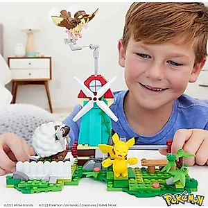 MEGA Pokémon Building Toys Set, Countryside Windmill with 240 Pieces, Motion and 3 Poseable Action Figures, for Kids