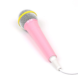 Yuhoo Wired Microphone, Wired Dynamic Microphone 3.5mm Jack Lightweight No Battery for Kids Singing Mechine Home Wired Microphone(Pink) free size
