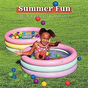 2 Packs 34'' Multicolor Inflatable Kiddie Pools, Baby Swimming Pool Set, Seasonal Merriment for Kids Water Pool Pit Ball Pool Indoor&Outdoor (34’’ x 10’’)