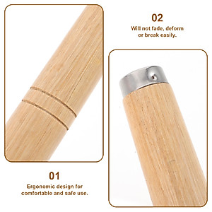 Uonlytech Stockpot Handle Wok Handle Cookware Handle Chef Pot Handle Stockpots Handle Wok Pot Handle Frying Pan Handle Wood Pan Handle Pot Handles Replacement Wooden Handle Iron Anti-Scald