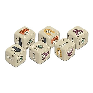 Hocus Pocus Dice Set | Collectible d6 Dice Featuring Characters & References - Sanderson Sisters (Winifred, Sarah, and Mary), Thackery Binx, Candle, and Book Eye | Officially Licensed 6-Sided Dice