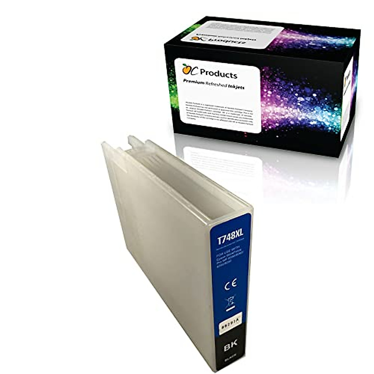 OCProducts Remanufactured Ink Cartridge Replacement for Epson 748XL for Workforce Pro WF-6090 WF-6530 WF-6590 WF-8090 WF-8590 (Black)