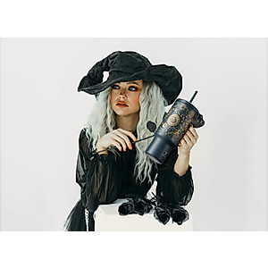 Meoky 40 oz Tumbler with Handle and Straw, Tumbler with Lid and Straw, Insulated Stainless Steel Travel Mug, 100% Leak-proof, Keeps Cold for 34 Hours or Hot for 10 Hours (Tarot)