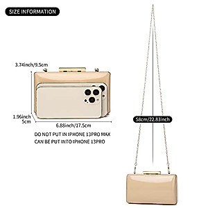 Labair Women Evening Bag Patent Leather Clutch Wedding Clutch Formal Party Purse.(Nude)