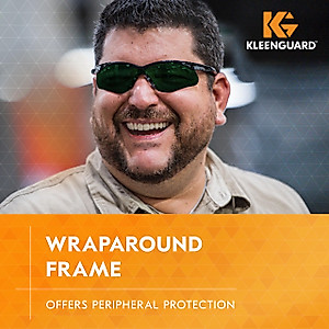 KleenGuard V30 Nemesis Safety Glasses (25671), IRUV Shade 5.0 Lenses with Black Frame, 12 Pairs / Case