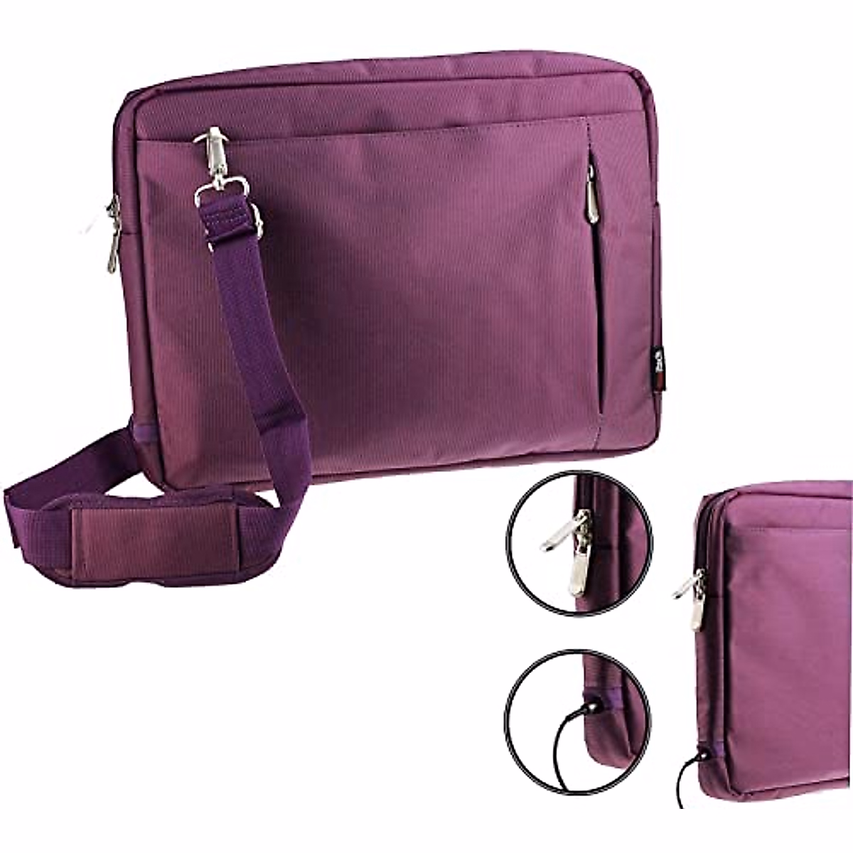Navitech Purple Sleek Water Resistant Travel Bag - Compatible with Lenco Portable DVD Player DVP-910 9"