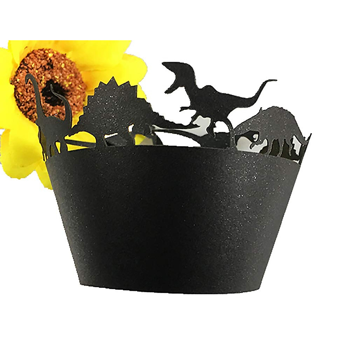 black Dinosaur Laser cut Cupcake Wrapper Cup Cake Baking Muffin 60pcs