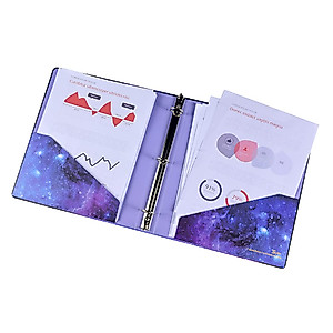 SUIN 1-inch 3 Ring-Binder with Pockets 1'' Round Ring Binders for School Holds US Letter Size 8.5'' x 11'' 200 Sheets for Office/Home/Back to School/Campus, 2 Pack