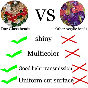 FAMLEAF 6mm 190Pcs Crystal Glass Beads, Crystal Glass Beads for Jewelry Making, Bicone Beads, Bicone Glass Beads, Faceted Bicone Crystal Glass Beads, DIY Beads Bicone Beads for Jewelry Making