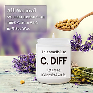 SUEHHYY Funny Nurse Gifts for Women Men, Natural Soy Wax Lavender Scented Handmade Candle (7oz), Christmas Nurse Week Appreciation Graduation Retirement Gifts for School Future Nicu Nurse Doctor