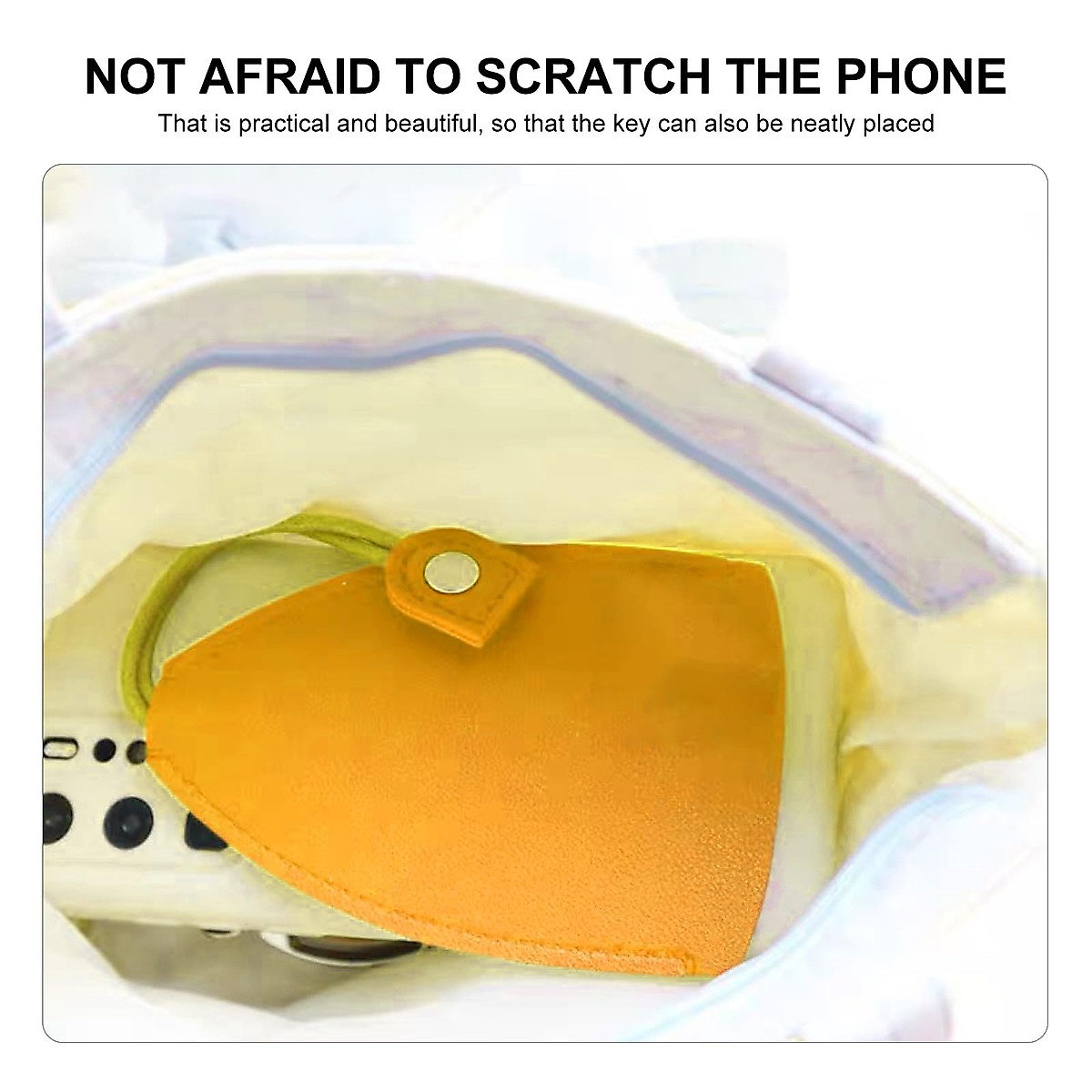 Sodcay 2 PCS Car PU Leather Key Case, Creative Pull-out Key Access Card Protective Cover, Universal for Most Cars (Yellow)