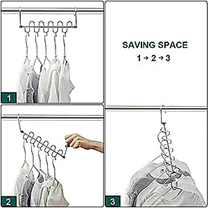 Bigougem Clothing Hanger Pants Organizer for Closet,Rotatable Foldable Household Clothes Hangers Perforated Steel Storage Rack Holder 02