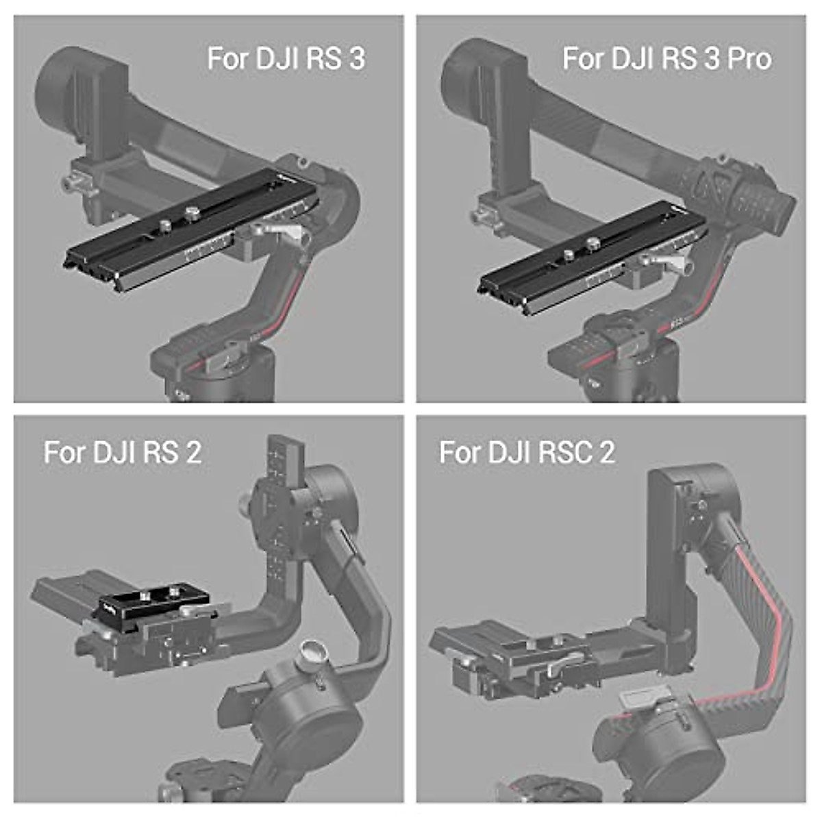 SMALLRIG Quick Release Plate for Arca-Type Standard Compatible with DJI RS 2 / RSC 2 / RS 3 / RS 3 Pro Gimbal - 3154
