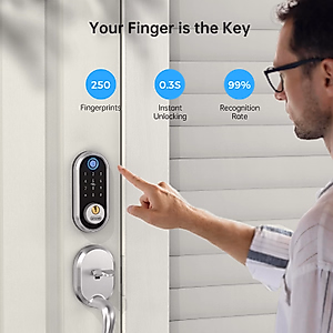 WiFi Smart Lock,SMONET Electronic Digital Bluetooth Smart Deadbolt,Keyless Entry Door Lock with Keypads,Gateway Hub Included, Remotely Control,Work with Alexa,Code for Home Front Door,Silver