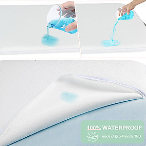 ANGELBLISS Baby Bassinet Bedside Sleeper with Gel Memory Mattress Topper, Easy Folding Portable Bassinet for Baby with Wheels, Mattress with Removable Cover