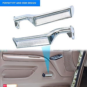 VKVXCLON Interior Door Handle All Metal Handle Compatible with Ford Bronco F150 F250 F350 F53 F59 F800 1987-1996 Front Rear Left and Right Side Replaces# 77178 E7TZ-1522601-A (Silver)