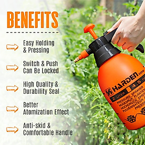 HARDEN Portable Manual Hand Sprayer and Pressure 2L 0.5 Gallon Garden Sprayer Lawn, Plants with Safety Valve and Adjustable Nozzle | Pump Sprayer| Water Sprayer