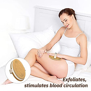 Metene Dry Brushing Body Brush with Soft and Stiff Natural Bristles, Body Exfoliating/Massage Scrub Brush for Cellulite and Lymphatic, Improve Your Circulation, 2 Pack