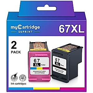 myCartridge SUPRINT 67XL Ink Cartridge Black Color Combo Pack Remanufactured Ink Cartridge Replacement for HP 67XL 67 XL 67XXL for 2700 4155 4155e Envy 6455 6455e 6458 6458e 6400 6055 Printer 67