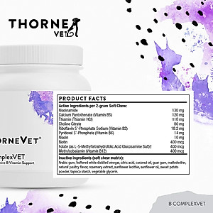 ThorneVET B ComplexVET – Vitamin B Complex Support for Dogs, Cats & Horses, 60 Soft Chews